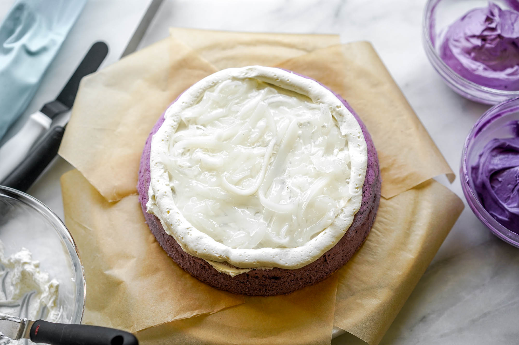 Ube Cake (Filipino Purple Yam Cake w/ Macapuno) - Hungry Huy