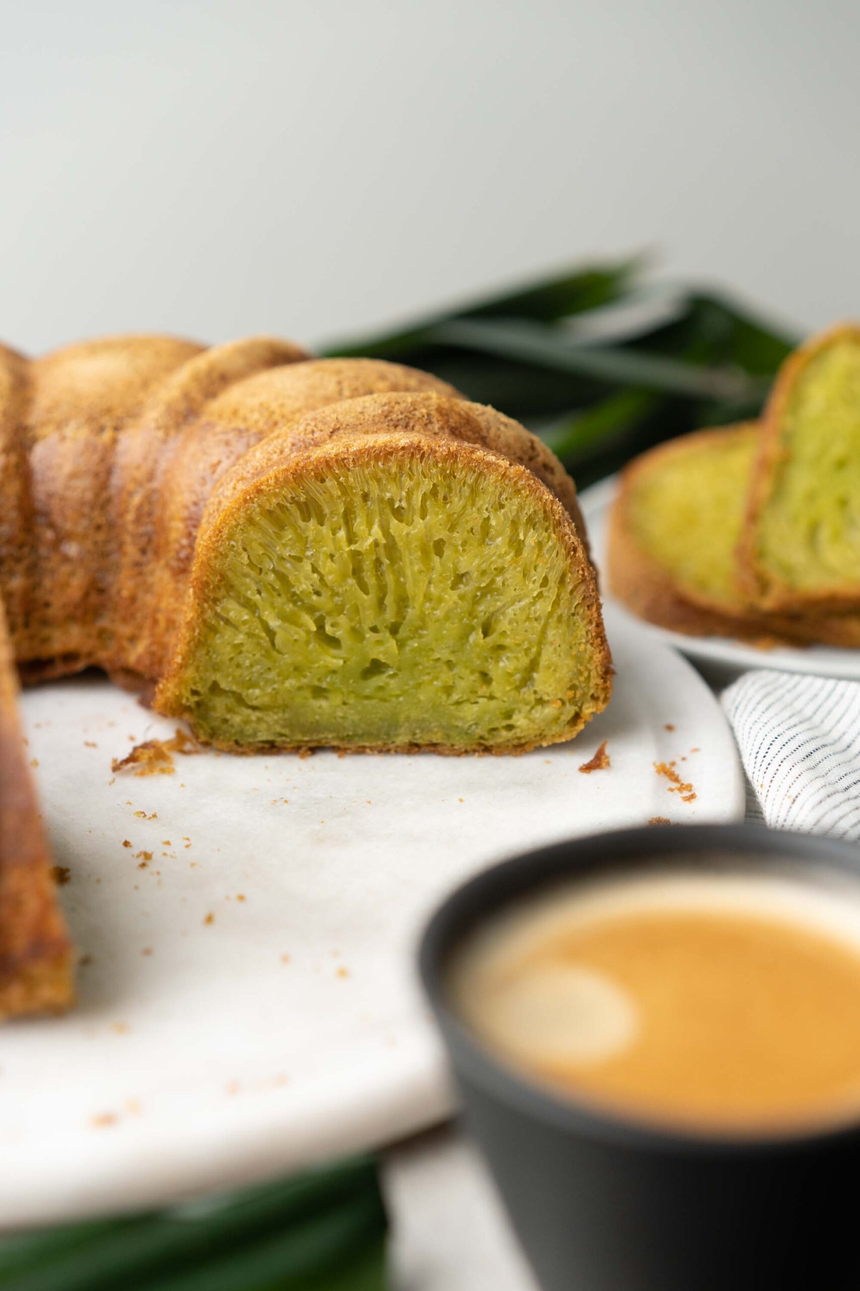 Bánh Bò Nướng Recipe (Vietnamese Pandan Honeycomb Cake)