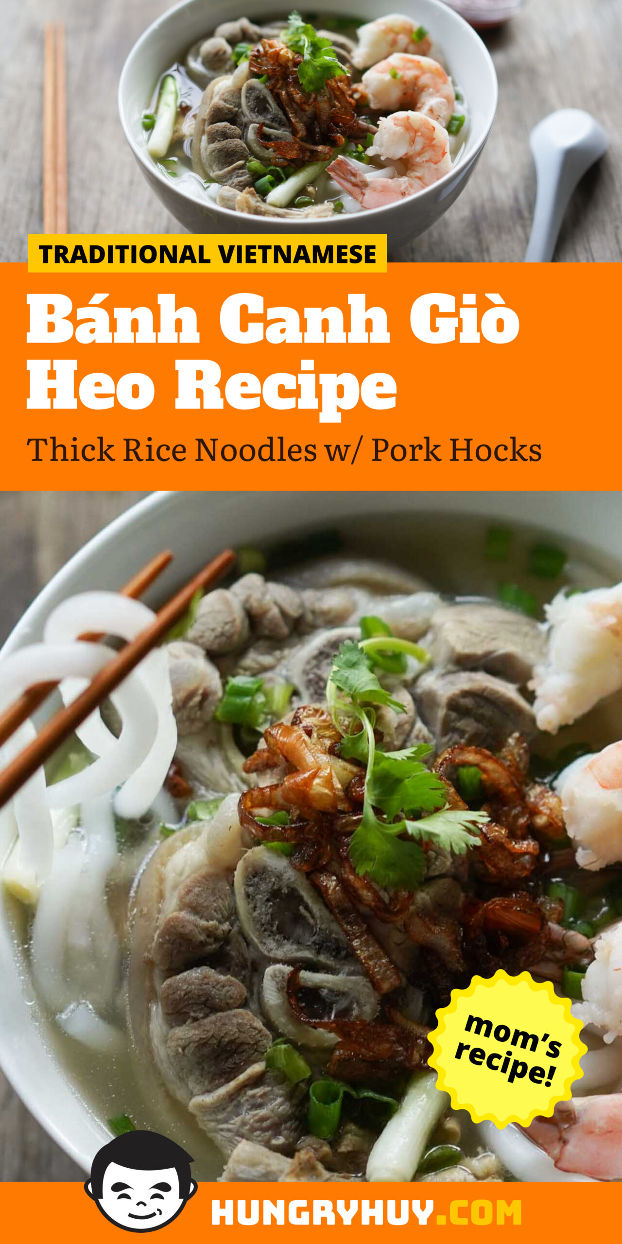 Vietnamese Bánh Canh Giò Heo Tôm (Thick Noodles w/ Pork & Shrimp)