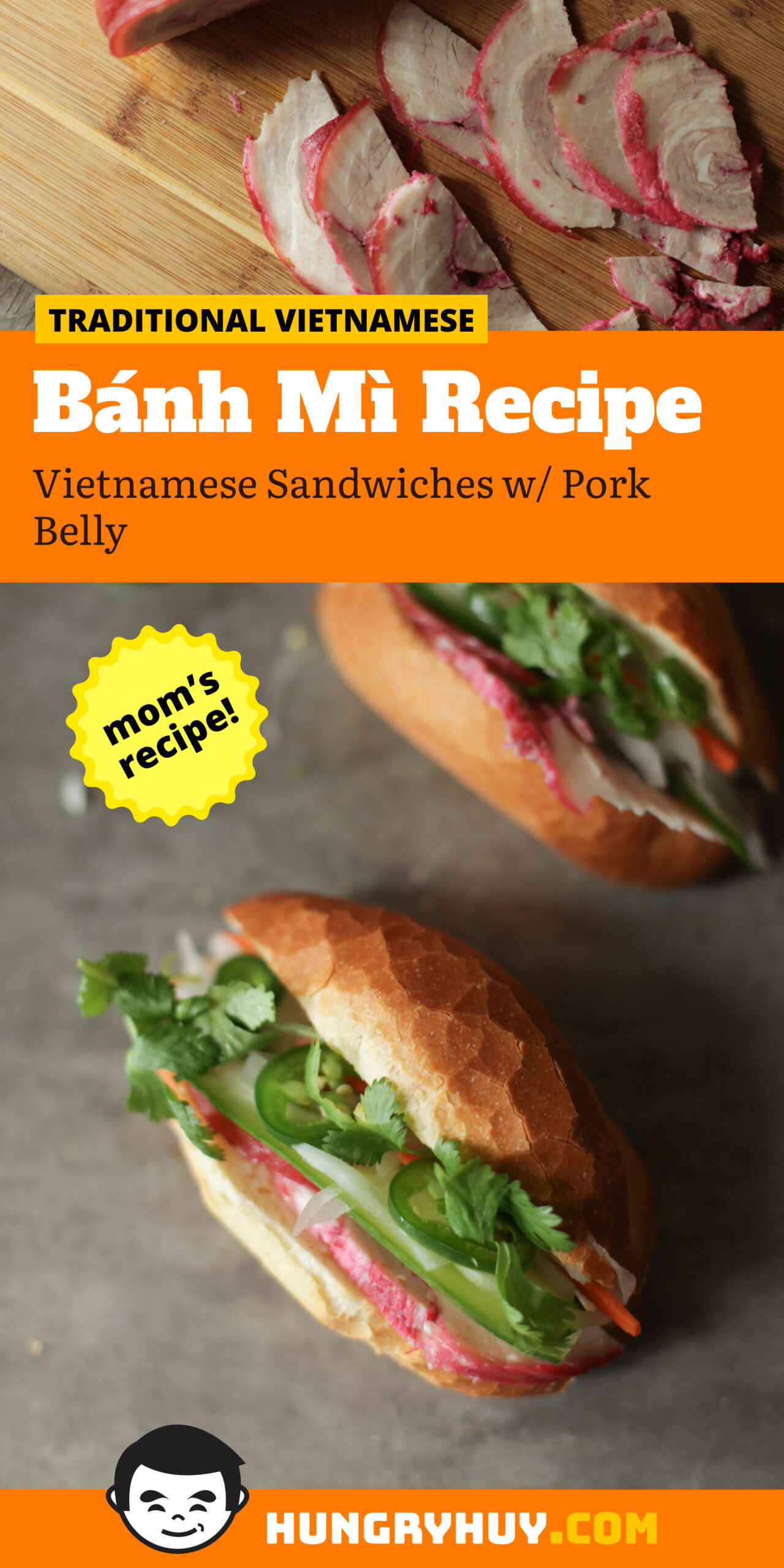 Bánh Mì Recipe - Vietnamese Sandwiches w/ Pork Belly - Hungry Huy