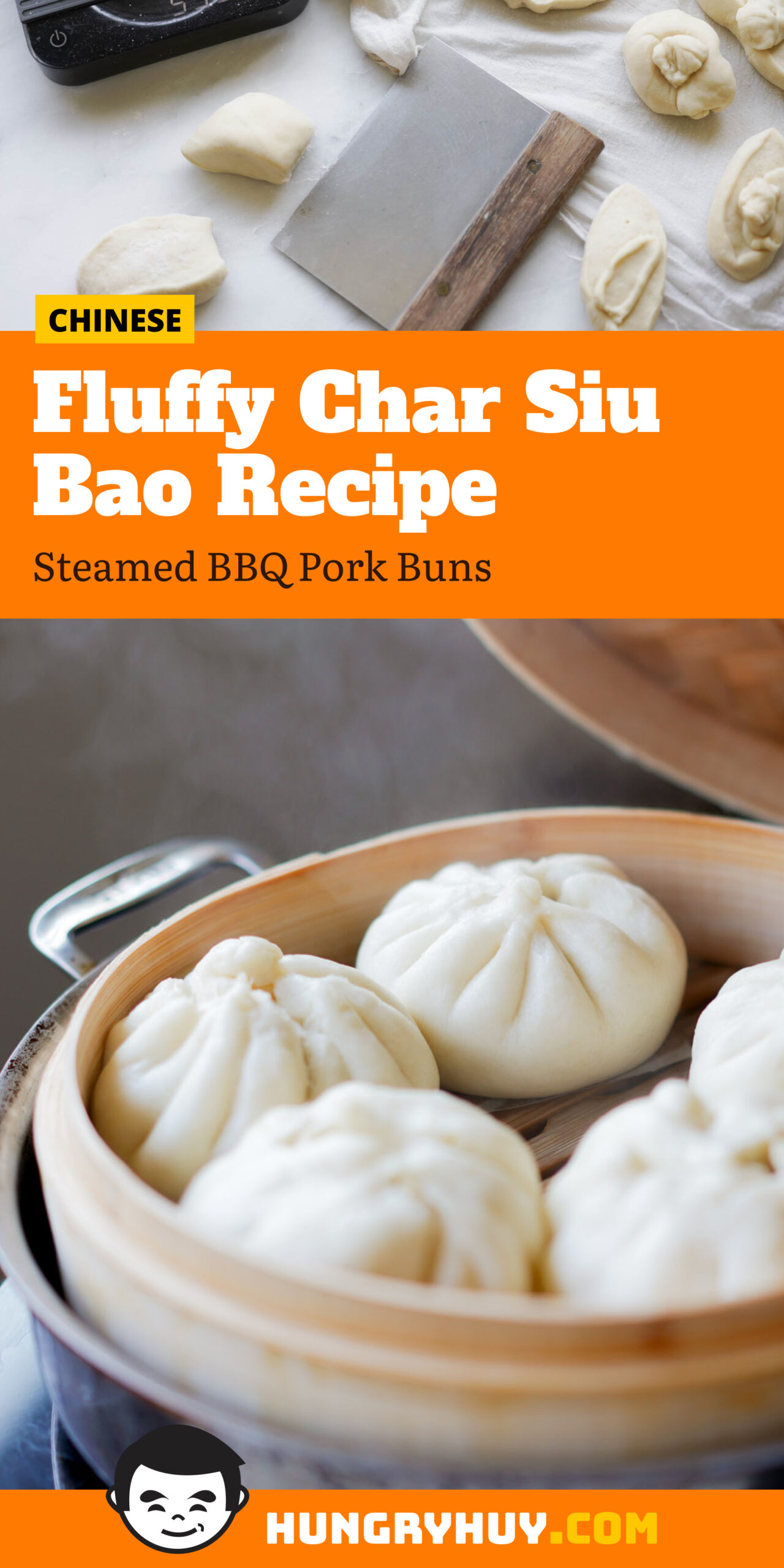 Char Siu Bao - (Steamed Chinese BBQ Pork Buns) - Hungry Huy