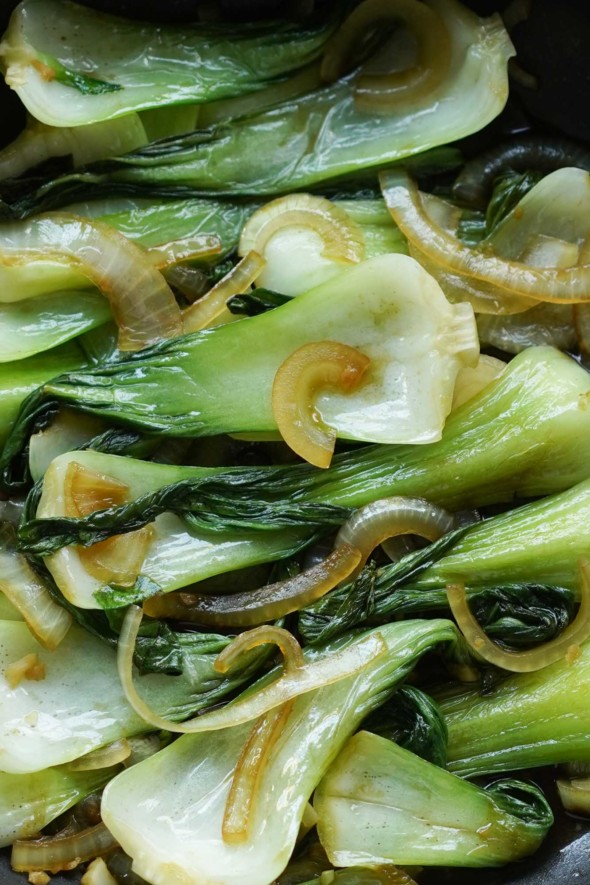 Easy Onion & Garlic Bok Choy Recipe - Hungry Huy
