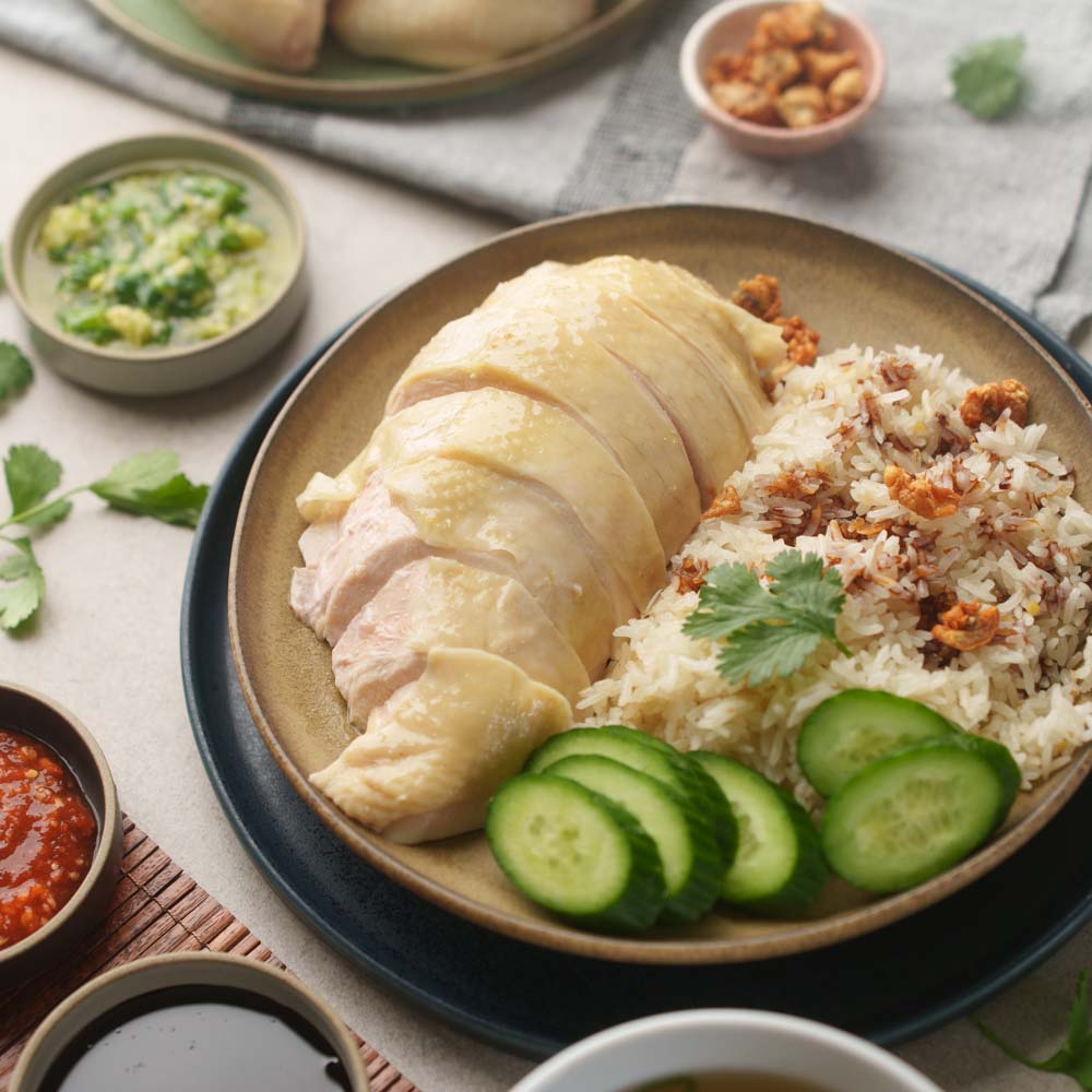 Hainanese Chicken Rice Recipe w/ 3 Dipping Sauces - Hungry Huy