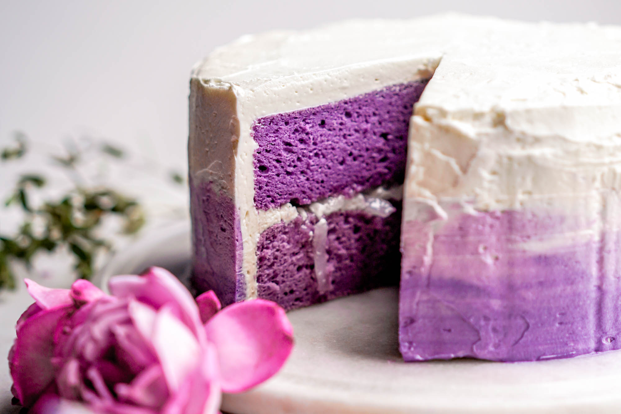 Ube Cake (Filipino Purple Yam Cake w/ Macapuno) - Hungry Huy