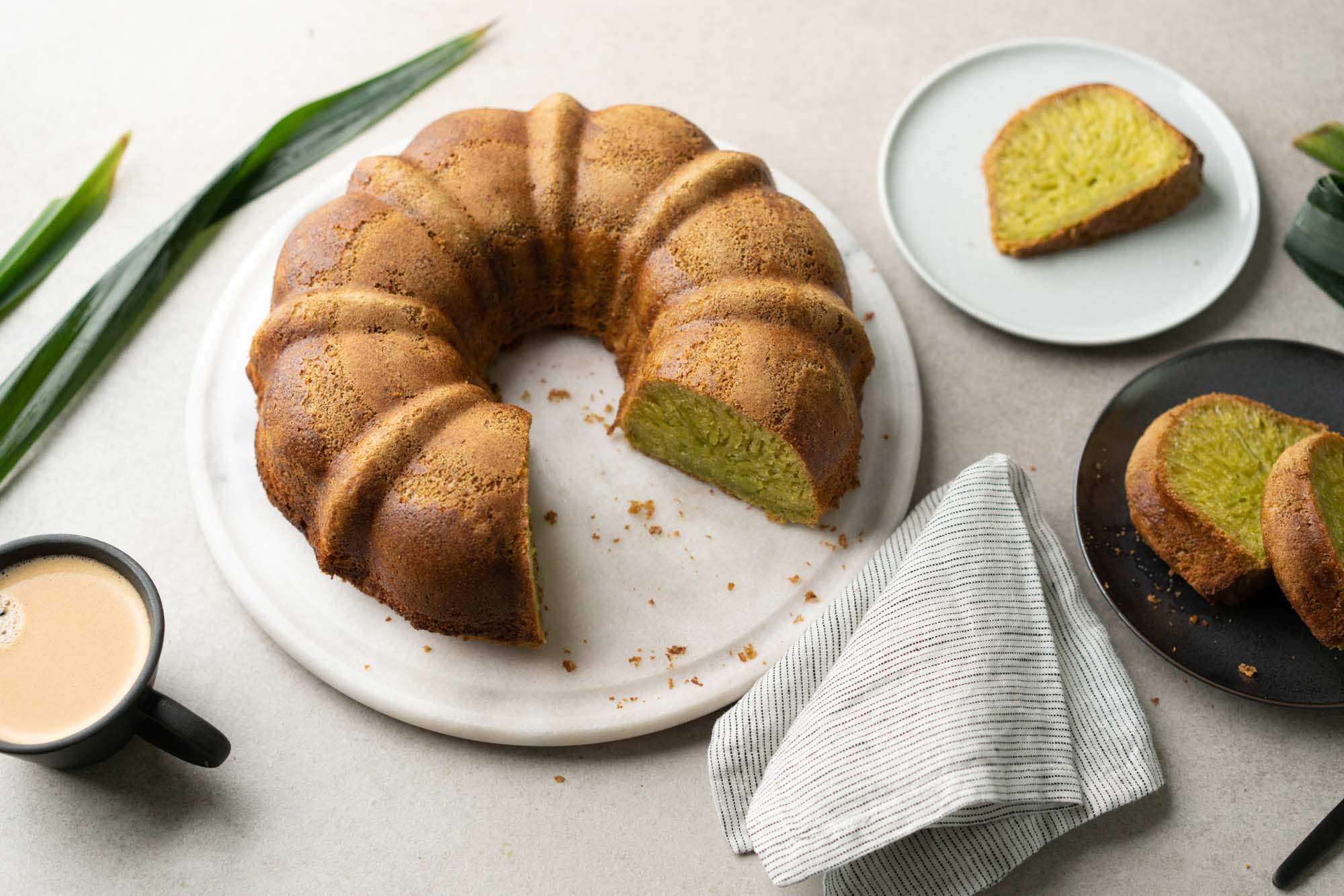 Bánh Bò Nướng Recipe (Vietnamese Pandan Honeycomb Cake)