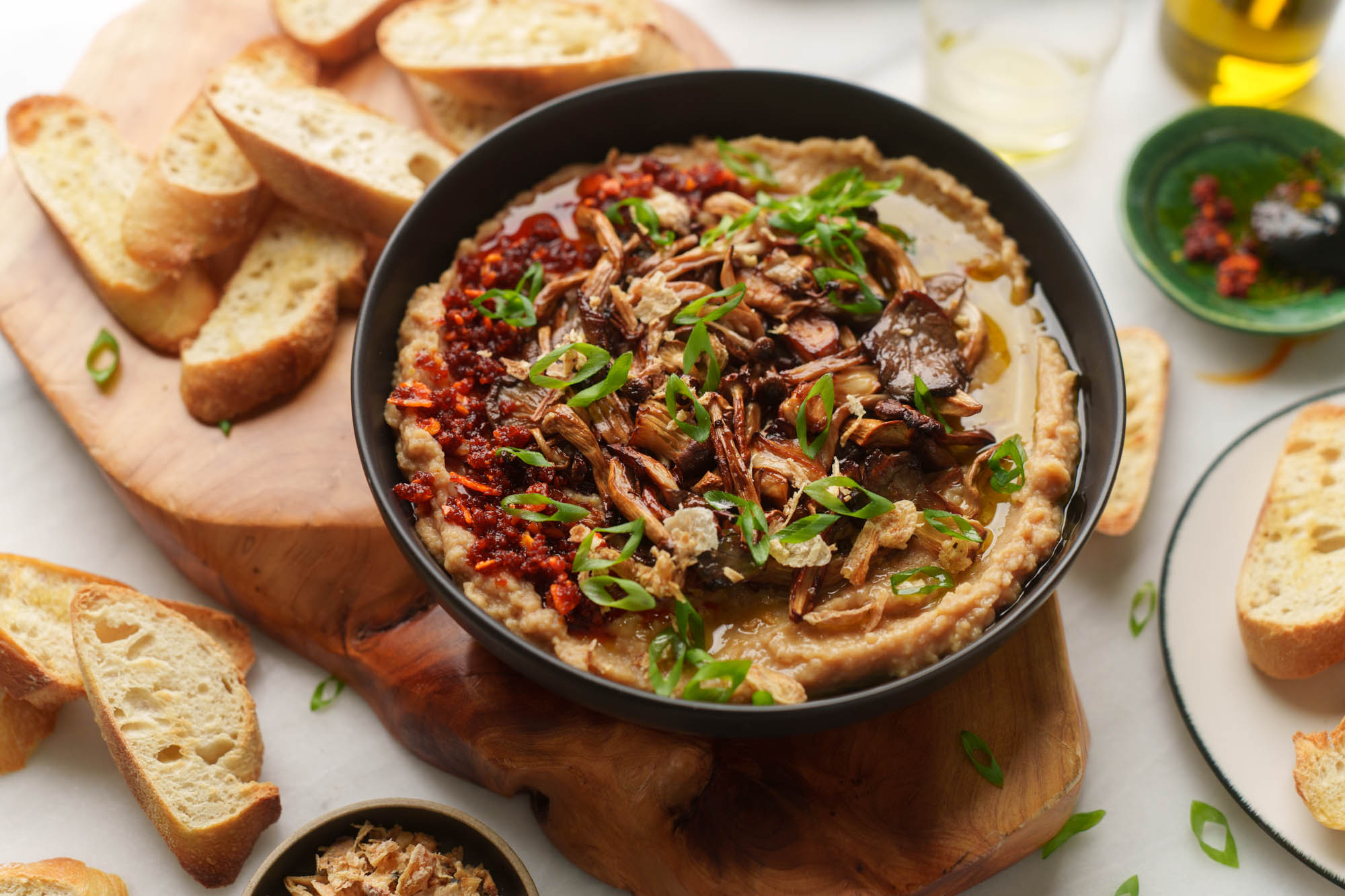 White Bean Dip w/ Garlic & Soy Mushrooms - Hungry Huy
